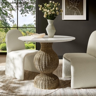 Zale 36" Marble and Seagrass Dining Table by Modway - Bed Bath & Beyond - 42634602